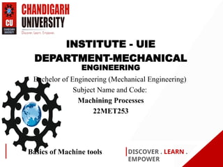 Basics of Machine tool Basics of Machine tool | PPT