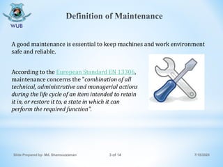 Basics of maintenance | PPT