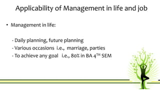 Basics of mangement | PPTX
