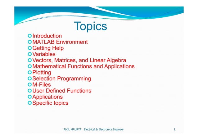 Basics of matlab | PDF | Programming Languages | Computing