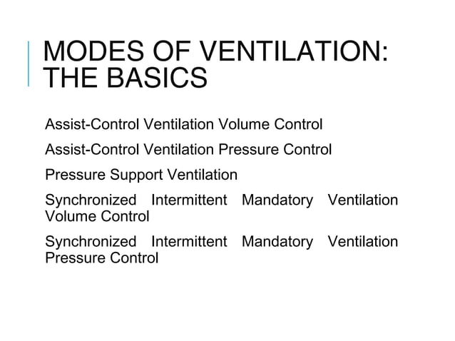 Basics of Mechanical Ventilation | PPT | Lung and Respiratory Health ...