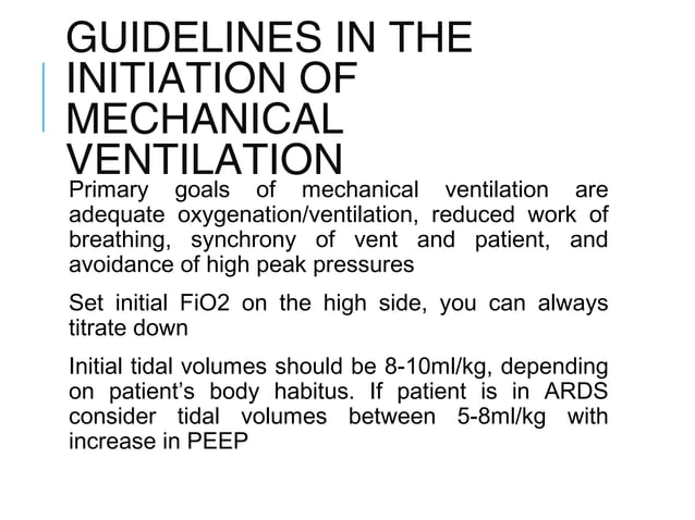 Basics of Mechanical Ventilation | PPT | Lung and Respiratory Health ...