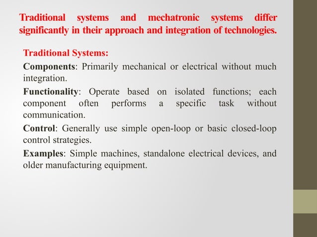 Introduction to basics of Mechatronics System | PPT