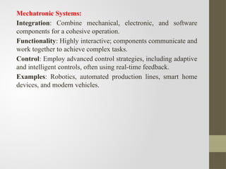Introduction to basics of Mechatronics System | PPTX
