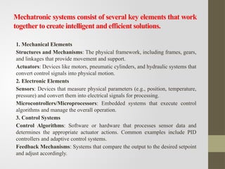 Introduction to basics of Mechatronics System | PPTX