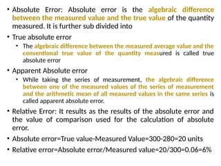 Basics of Metrology and errors in measurement | PPTX