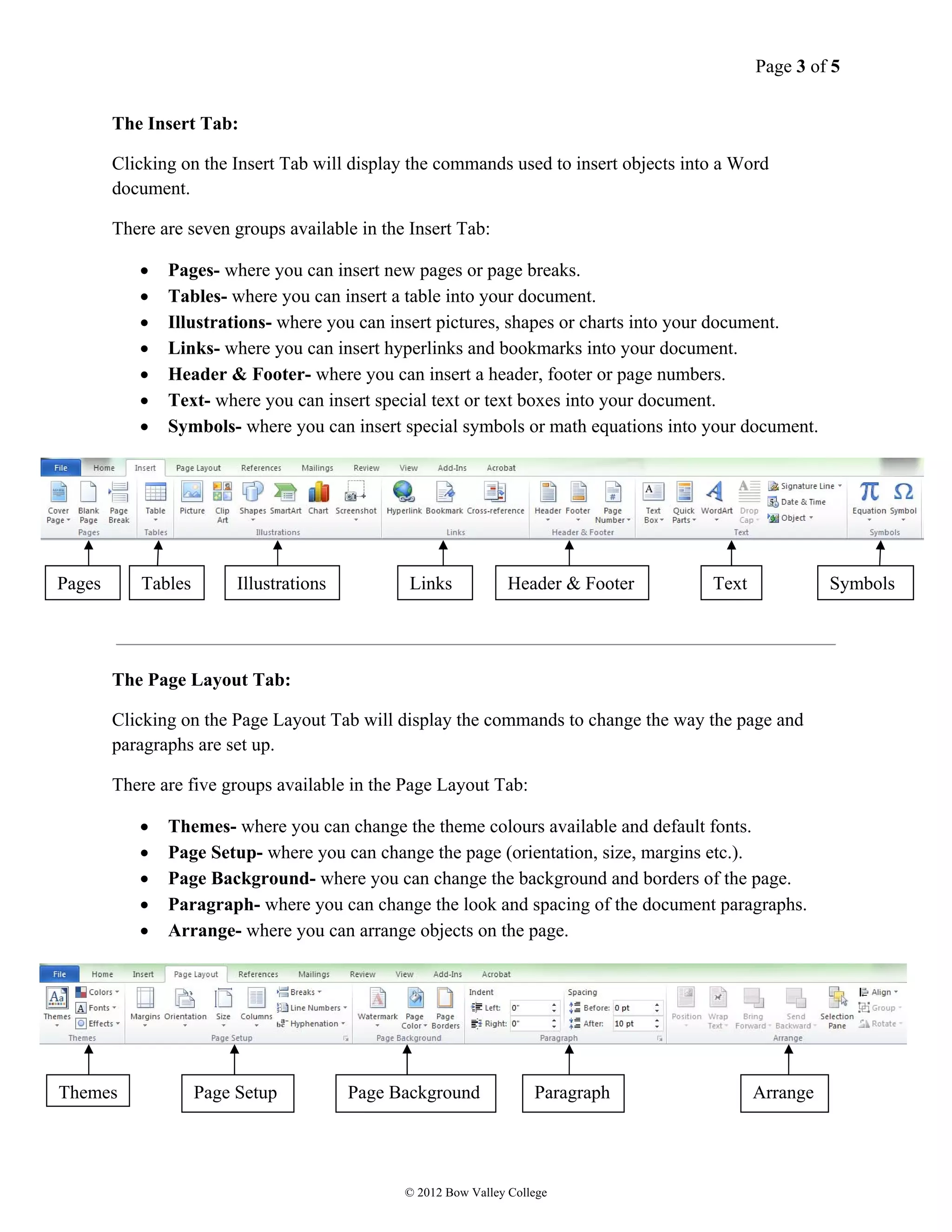 Basics of microsoft word 2010 handout | PDF