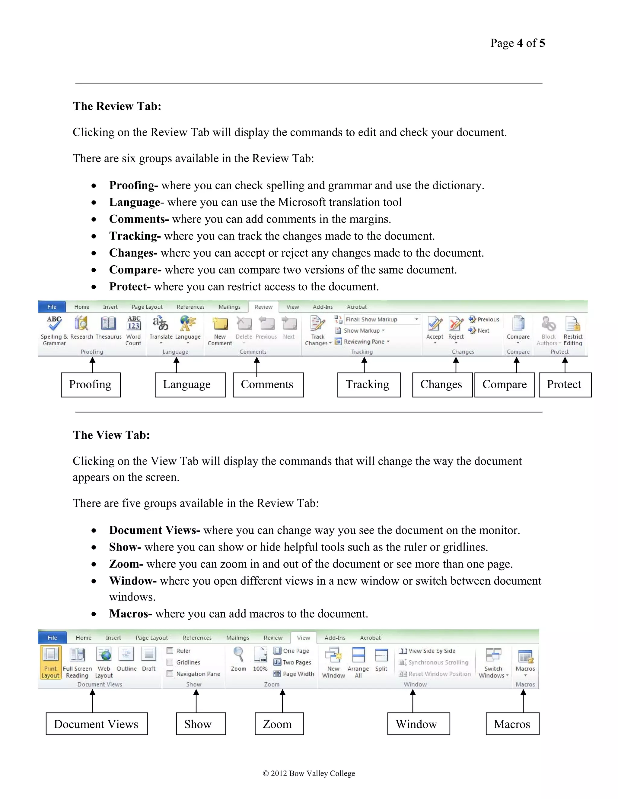 Basics of microsoft word 2010 handout | PDF