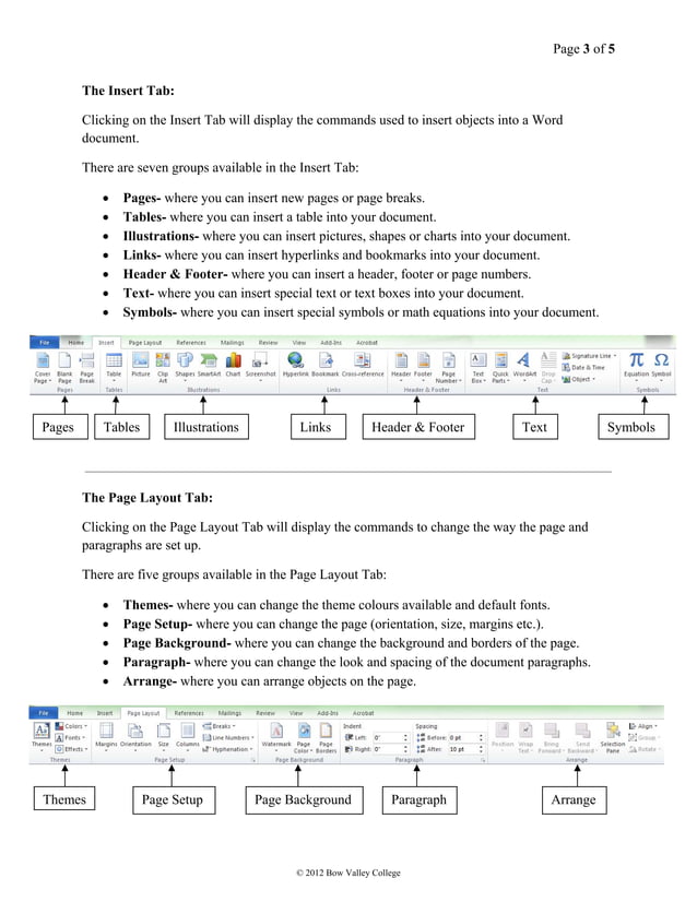 Basics of microsoft word 2010 handout | PDF
