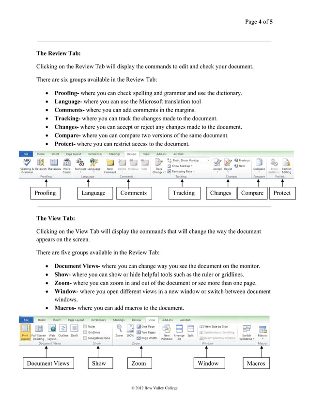 Basics of microsoft word 2010 handout | PDF
