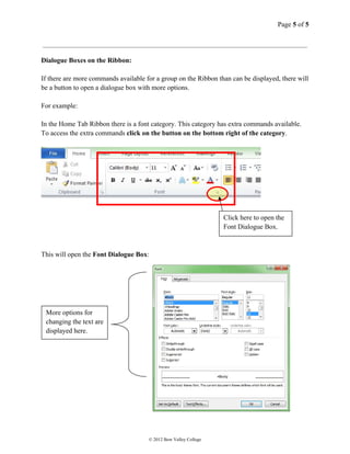 Basics of microsoft word 2010 handout | PDF