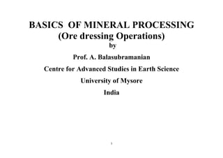 Basics of mineral processing | PDF