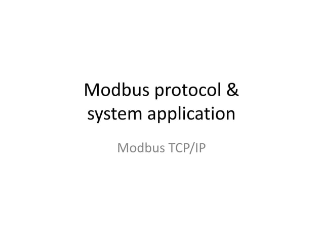 Basics of Communication Modbus training | PPT