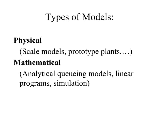 Basics of modeling and simulation | PPT