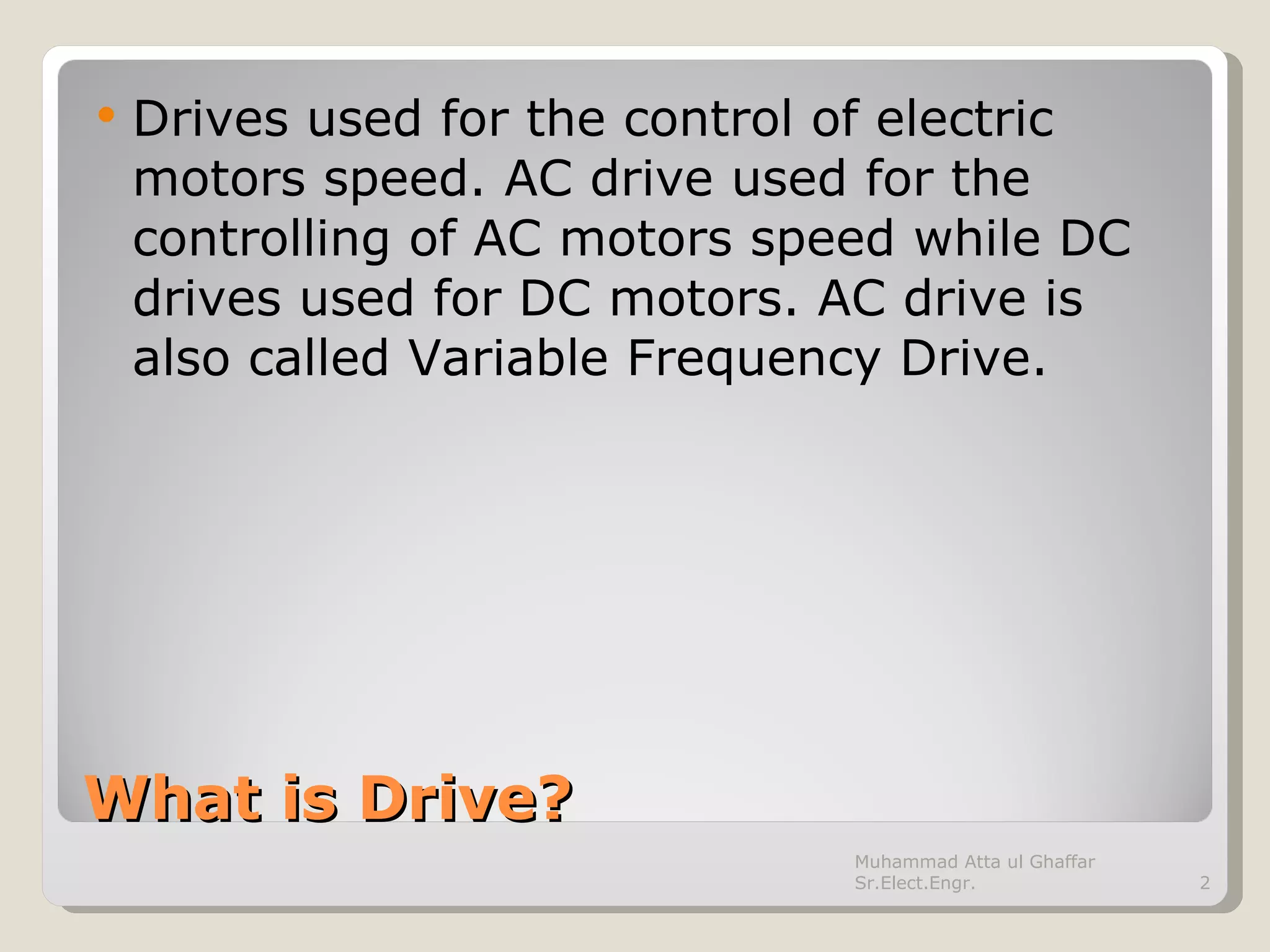 Basics of motor drives | PPT