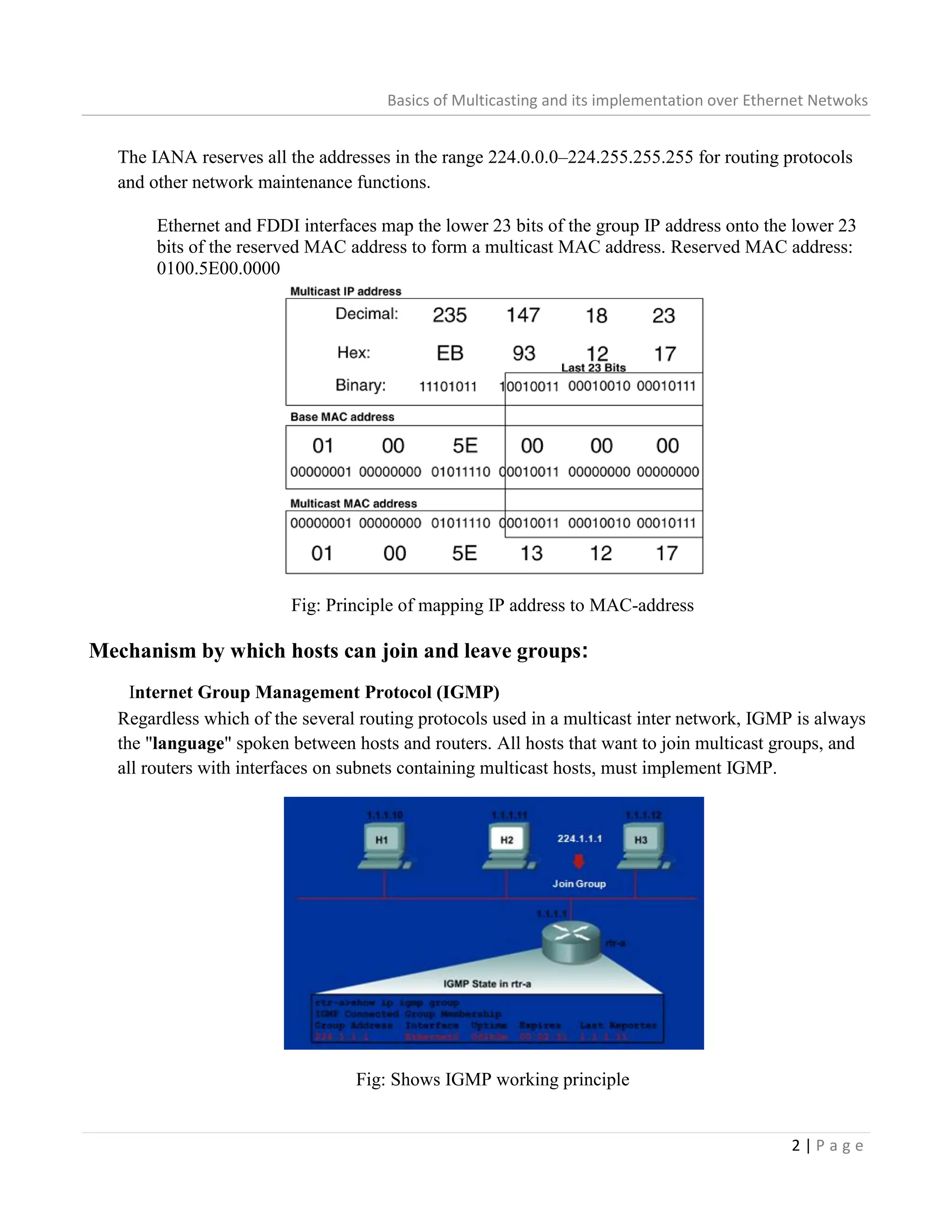 Basics of multicasting and its implementation on ethernet networks | PDF