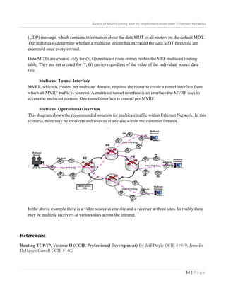 Basics of multicasting and its implementation on ethernet networks | PDF