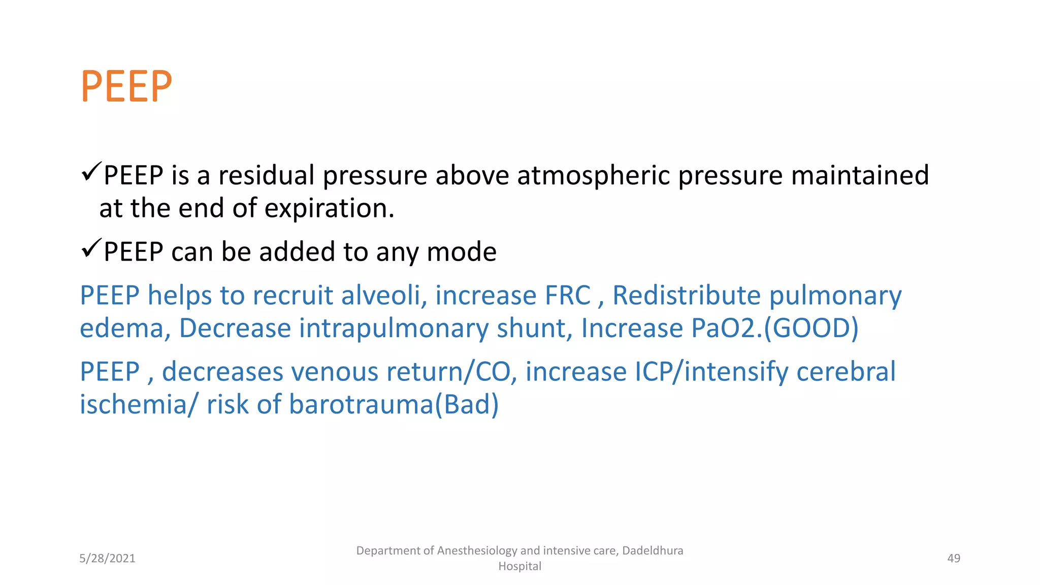 Basics of Mechanical Ventilation | PPTX