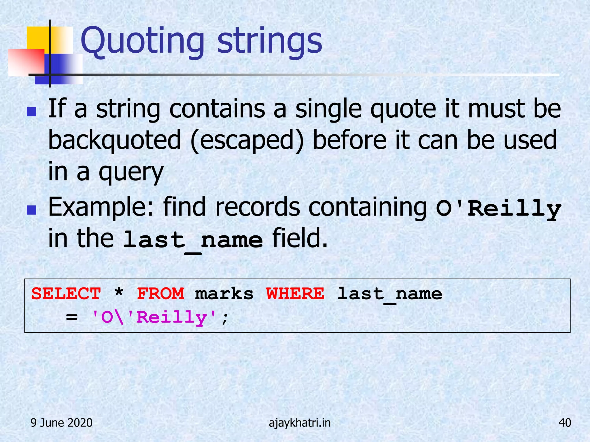 Introduction To MySQL Lecture 1 | PPTX | Databases | Computer Software ...