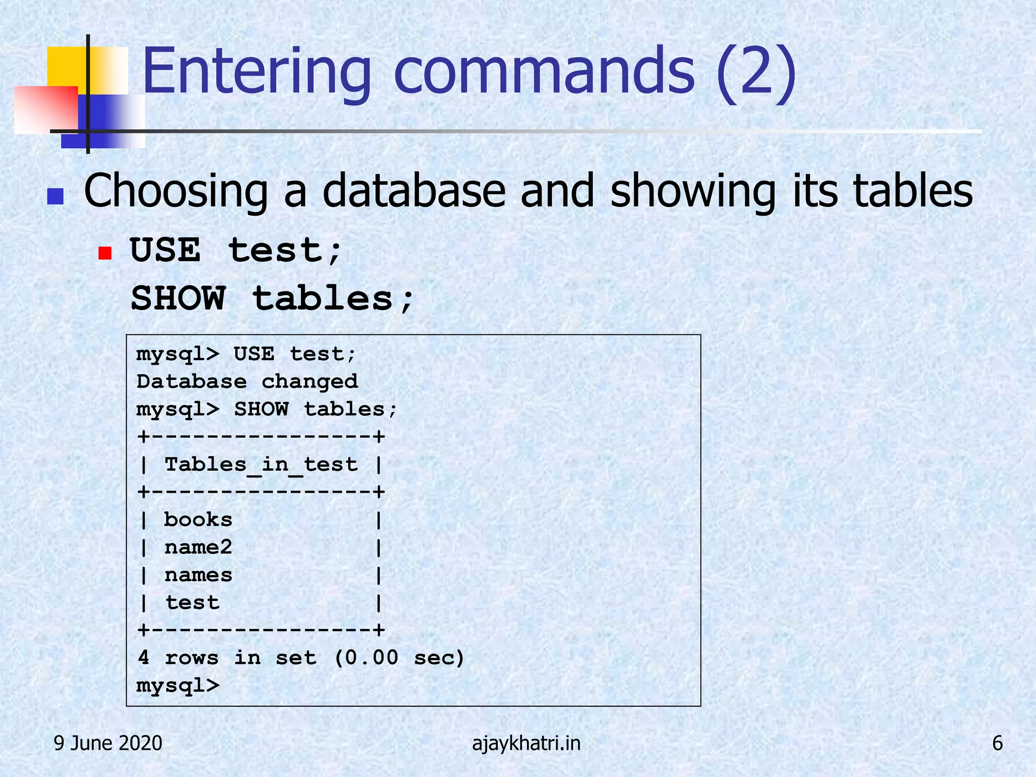 Introduction To Mysql Lecture 1 Pptx Databases Computer Software And Applications