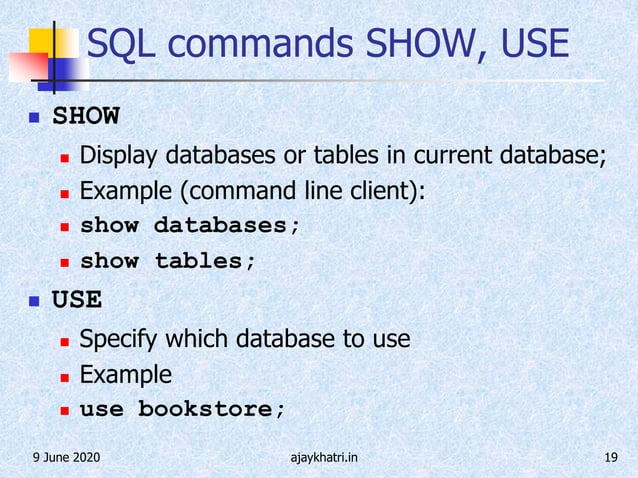 Introduction To Mysql Lecture 1 Pptx Databases Computer Software And Applications