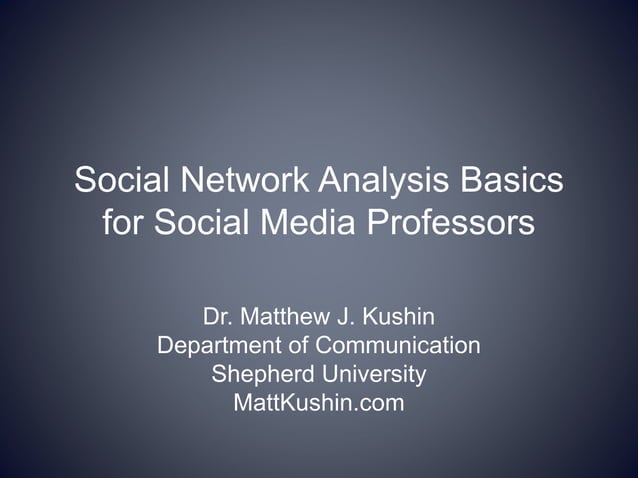 Basics of network analysis using Netlytic | PPTX | Social Networking ...