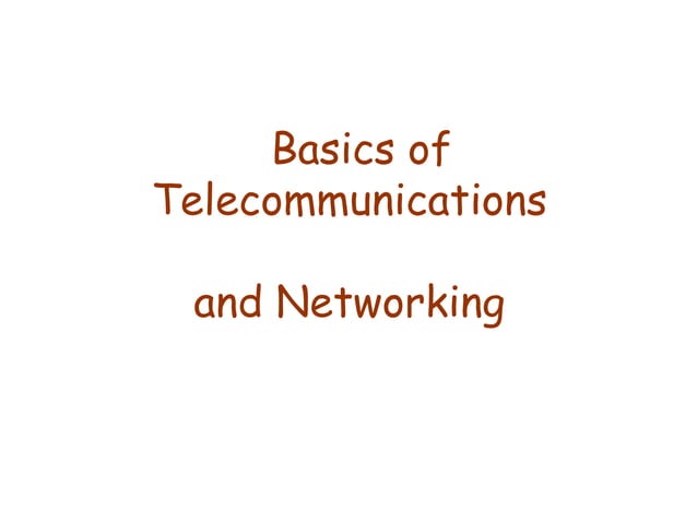 Basics Of Networking | PPT | Computer Networking | Computing