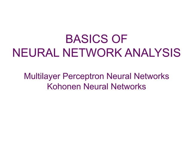 Basics Of Neural Network Analysis | PDF | Artificial Intelligence ...