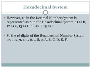 Basics of Number System - Binary number system octal number system | PPT