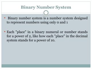 Basics of Number System - Binary number system octal number system | PPT