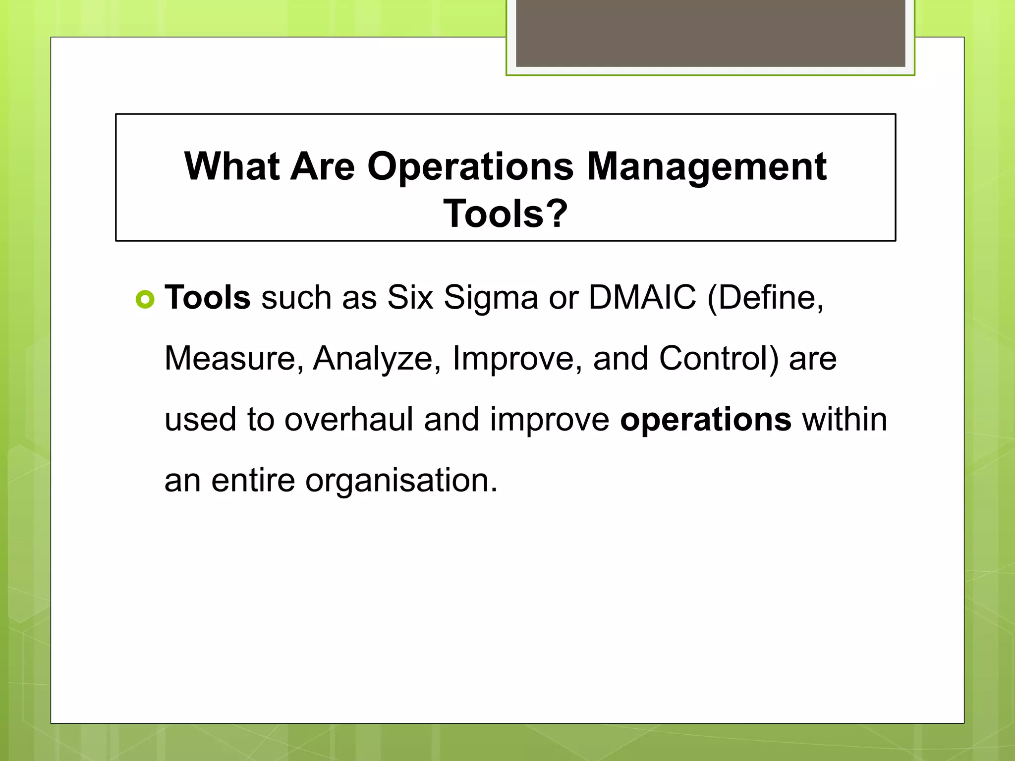 Basics of operations management | PPTX