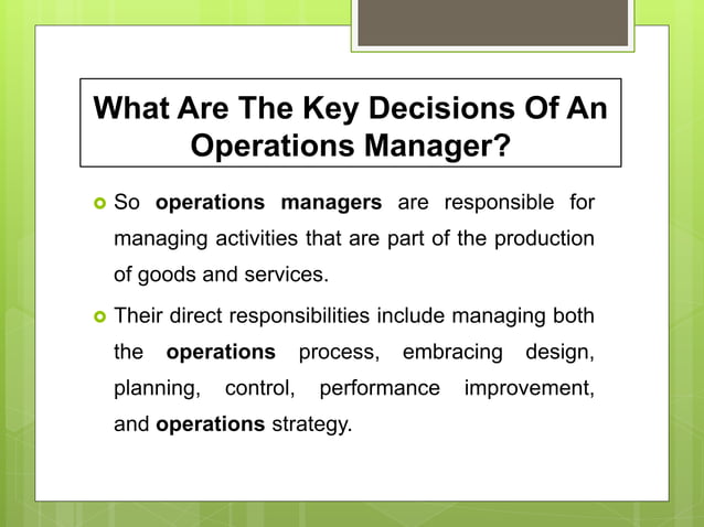 Basics of operations management | PPTX | Human Resources | Business