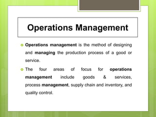 Basics of operations management | PPT