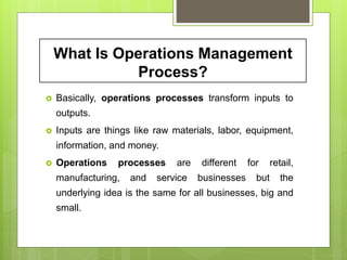 Basics of operations management | PPTX