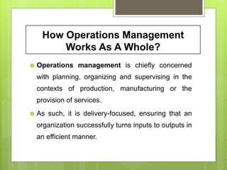 Basics of operations management | PPTX