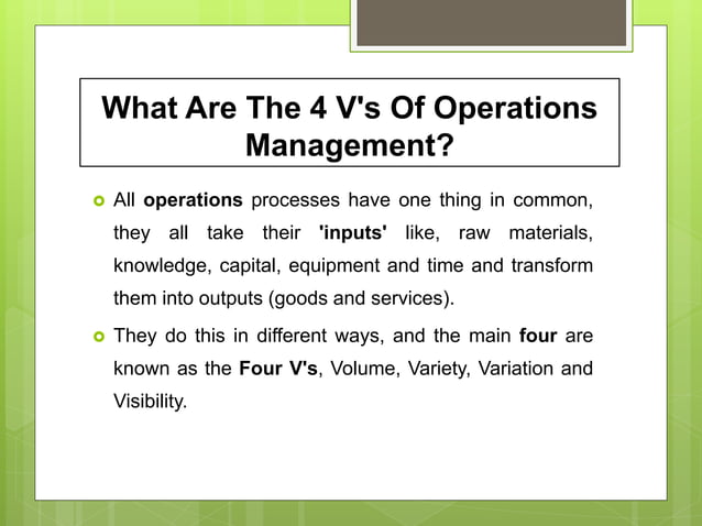 Basics of operations management | PPTX | Human Resources | Business