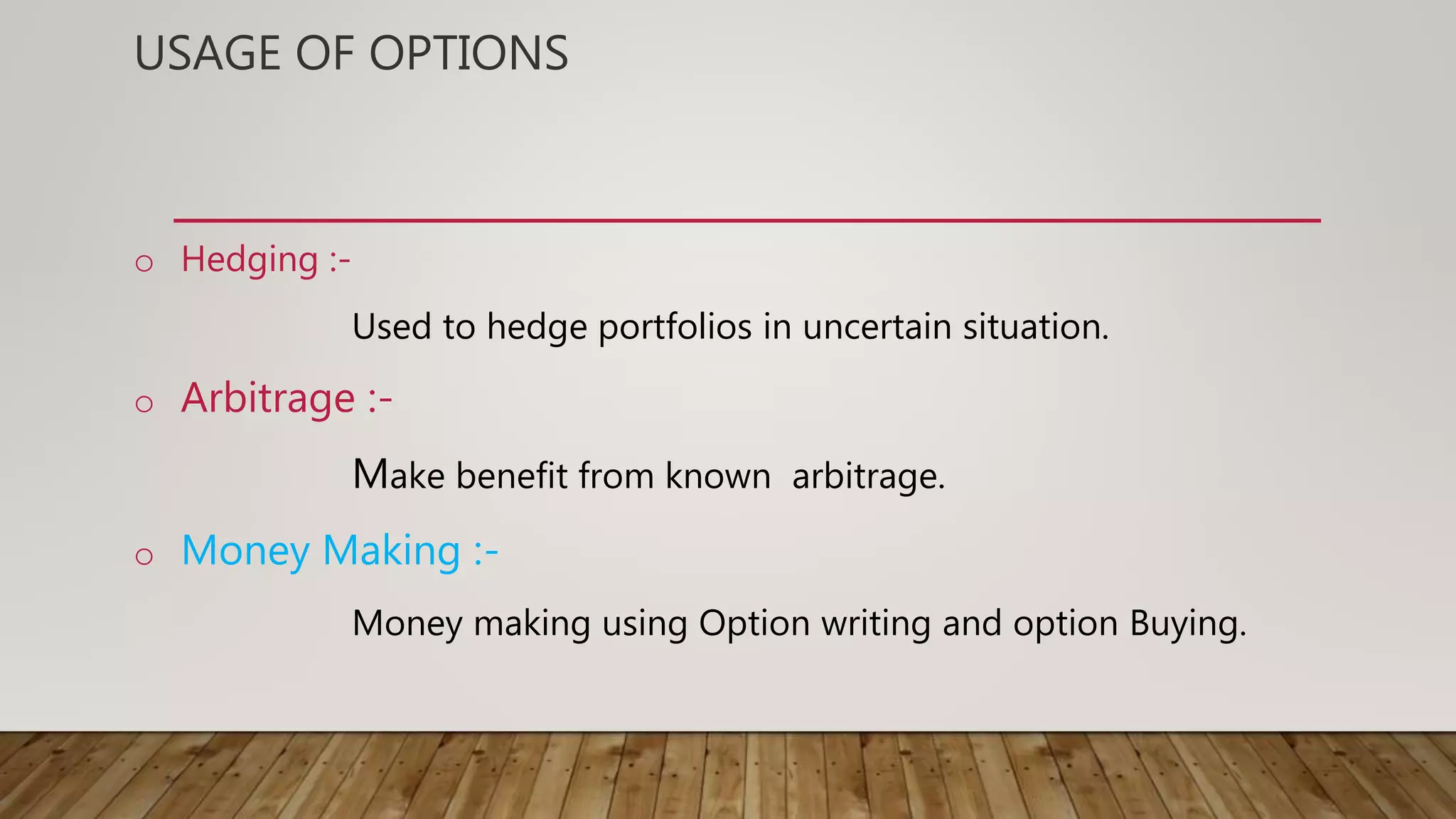 Basics of options | PPTX