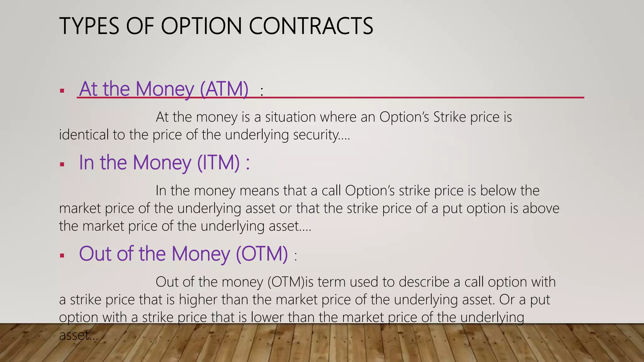 Basics of options | PPTX