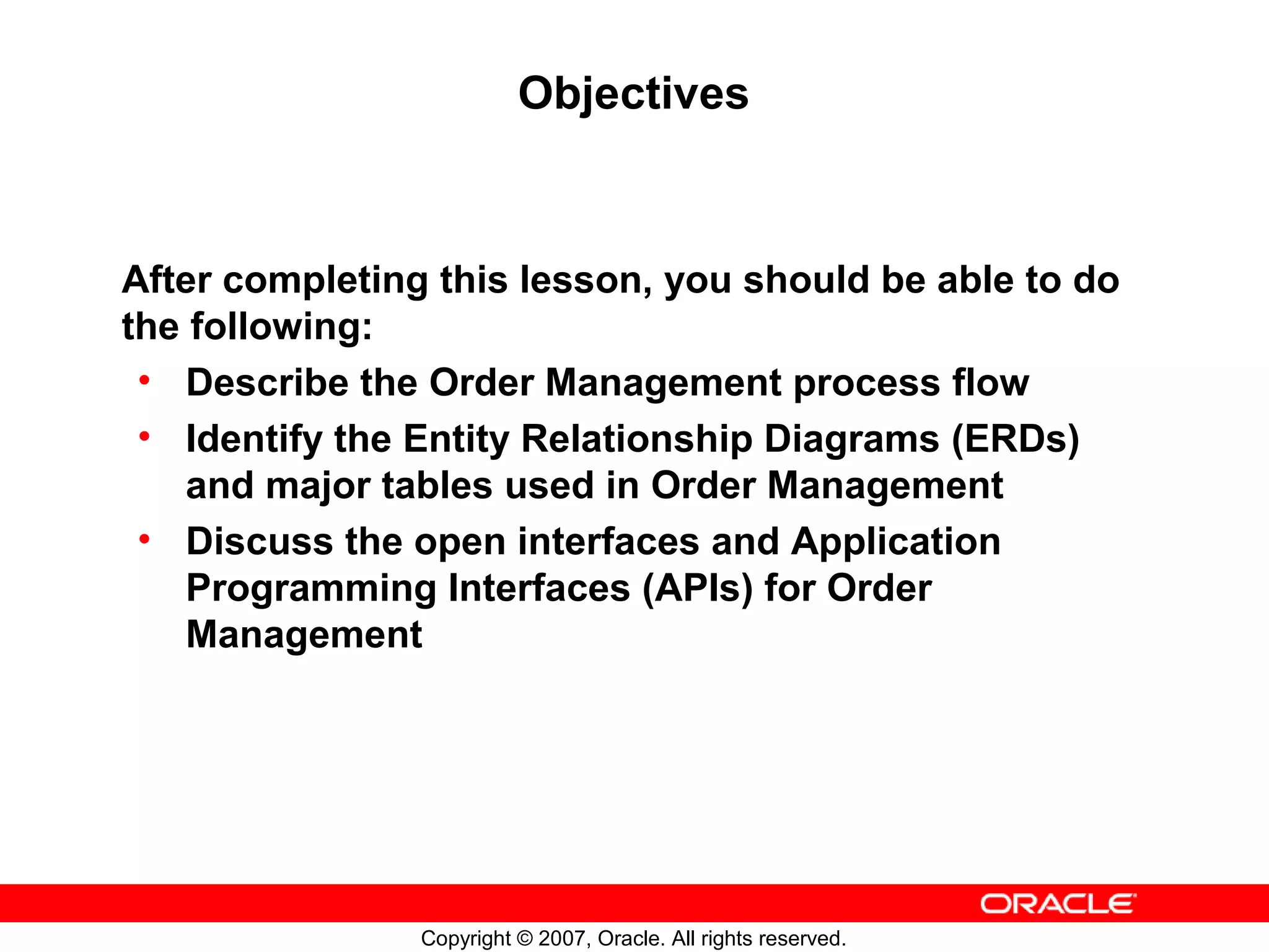 Basics of Oracle Order Management | PPT
