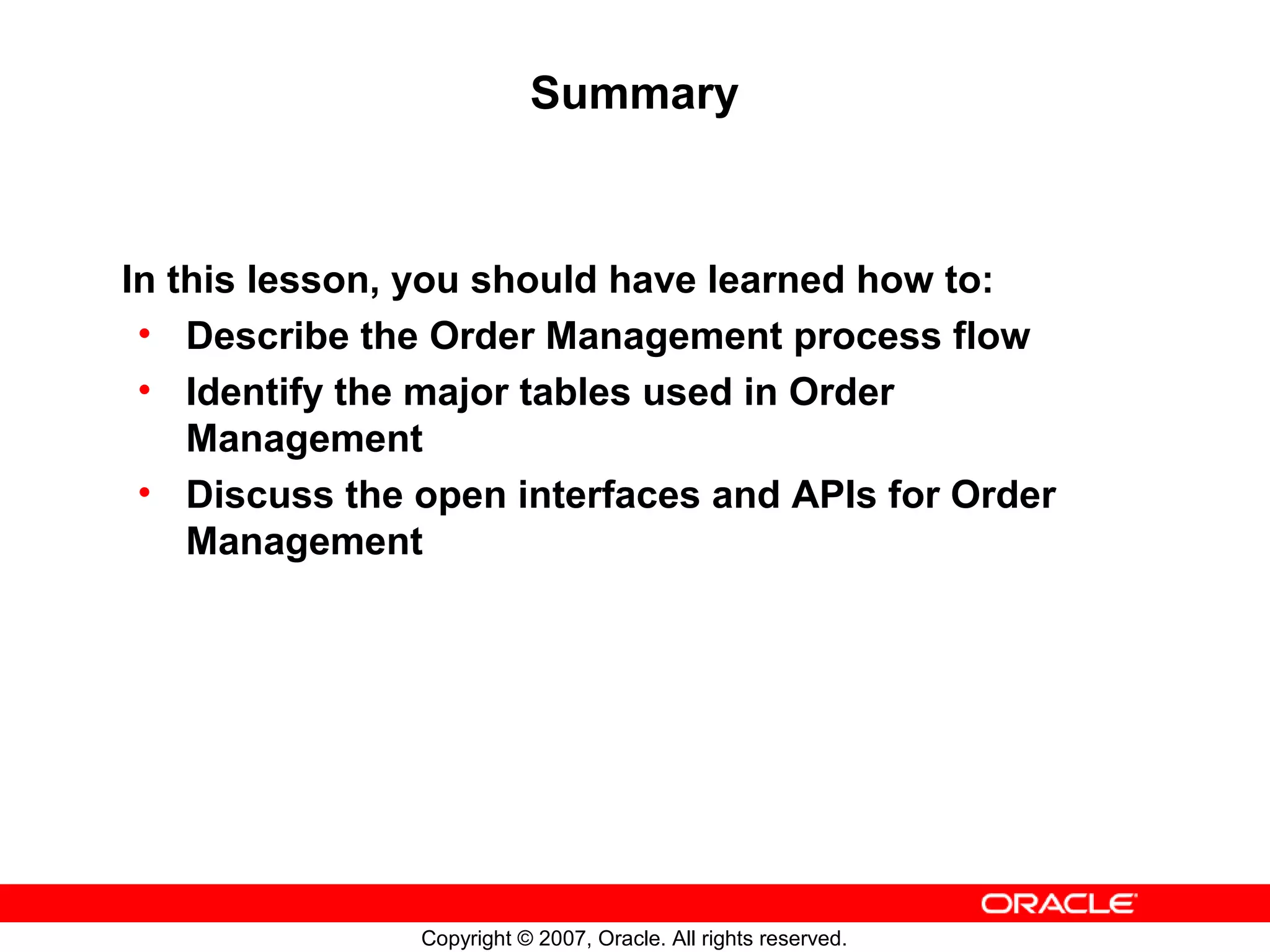 Basics of Oracle Order Management | PPT
