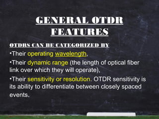 OTDR OPERATION BASICS | PPT
