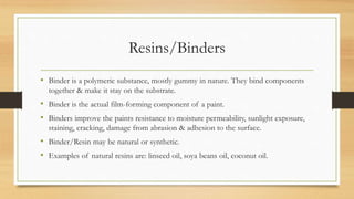 Basics of paint coatings | PPTX