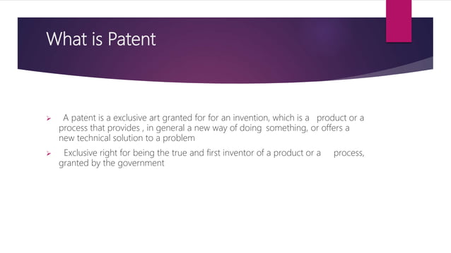 Basics of patenting | PPT