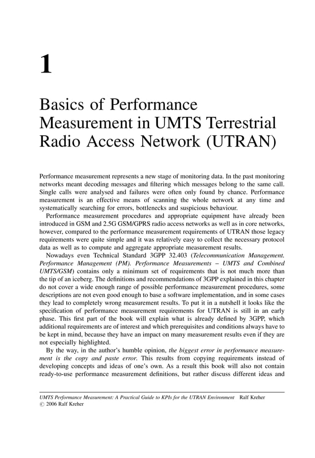 Basics of performance measurement in umts | PDF | Computer Networking | Computing