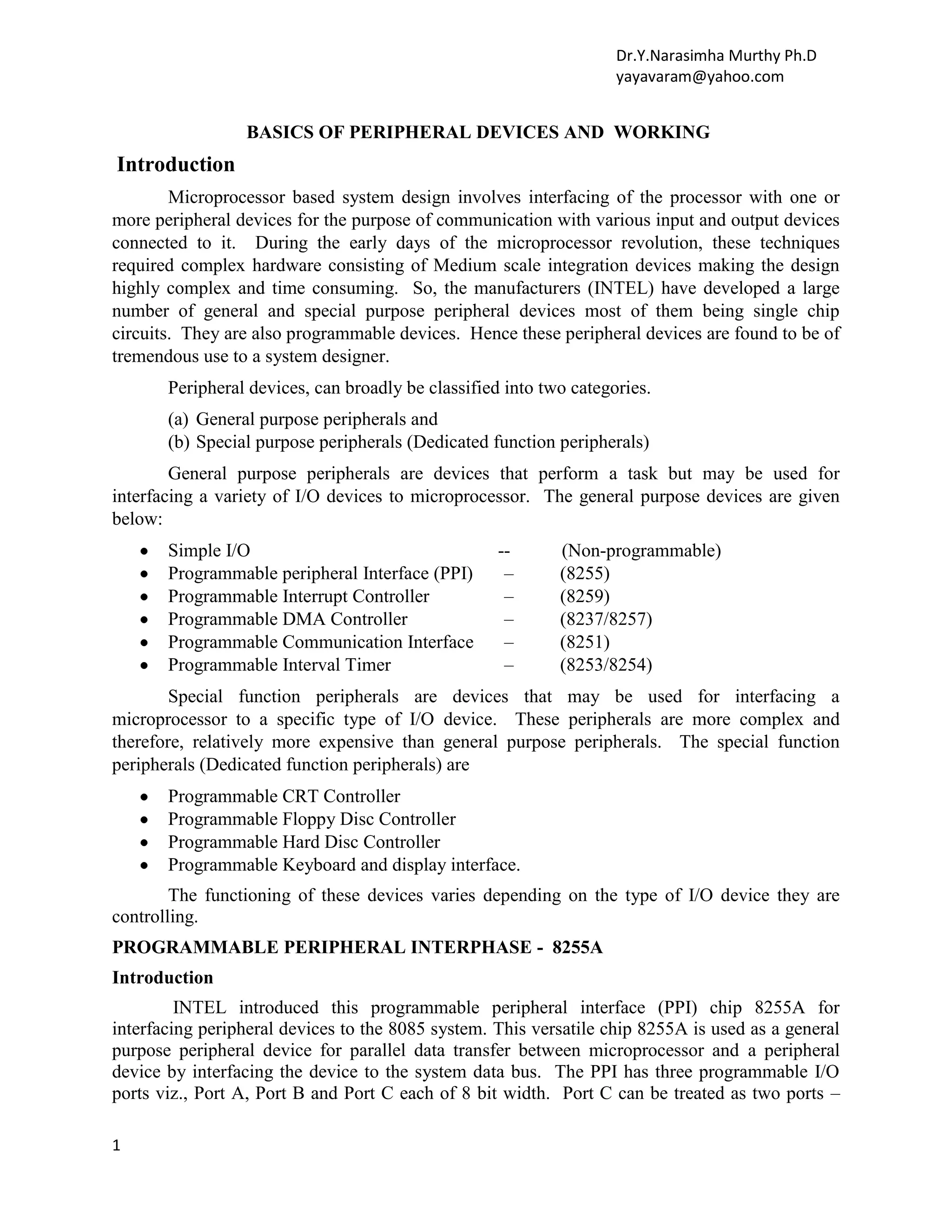 Basics of peripheral devices and Working | DOCX