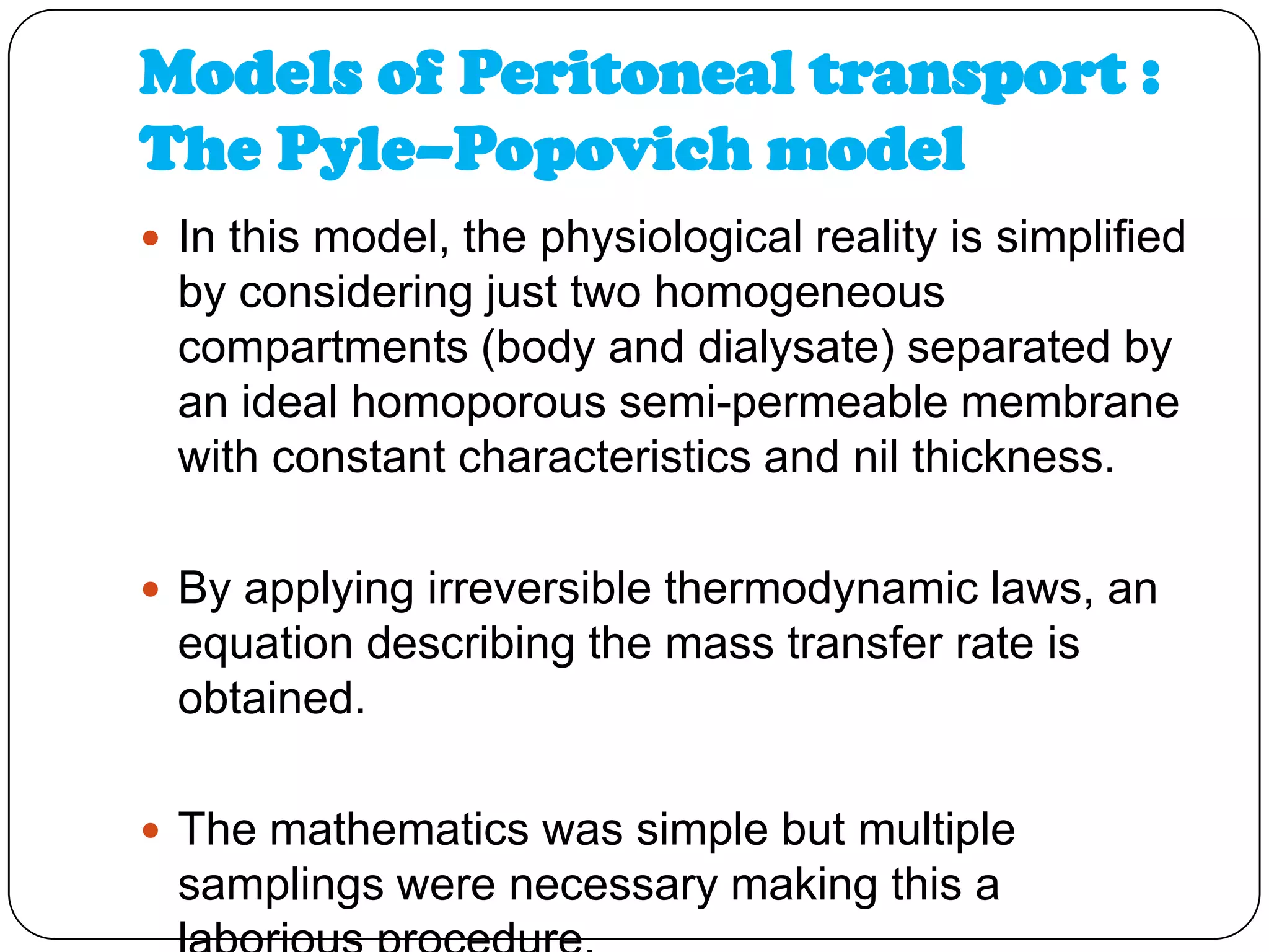 Basics of peritoneal dialysis | PPTX