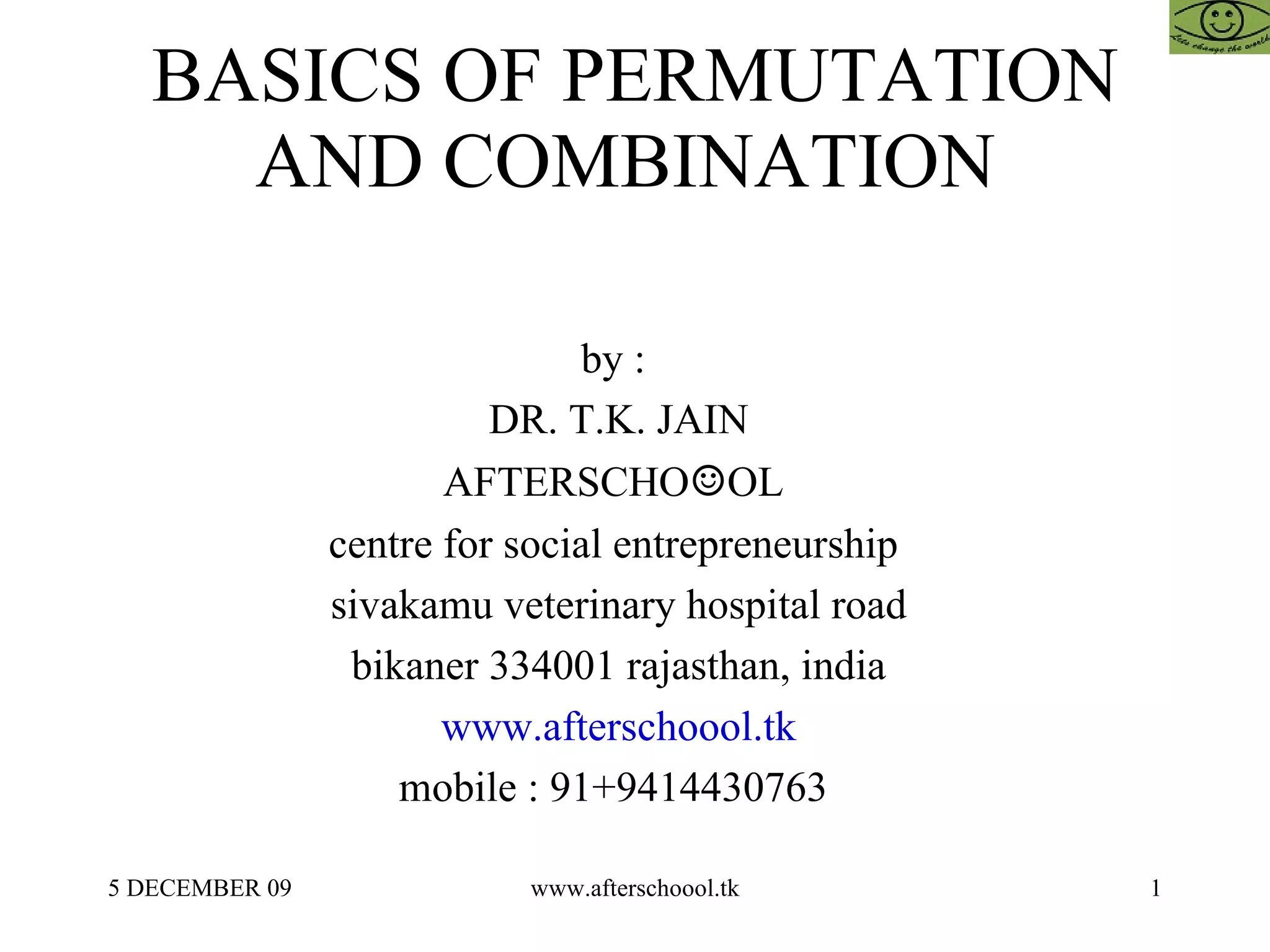 Basics Of Permutation And Combination | PPT