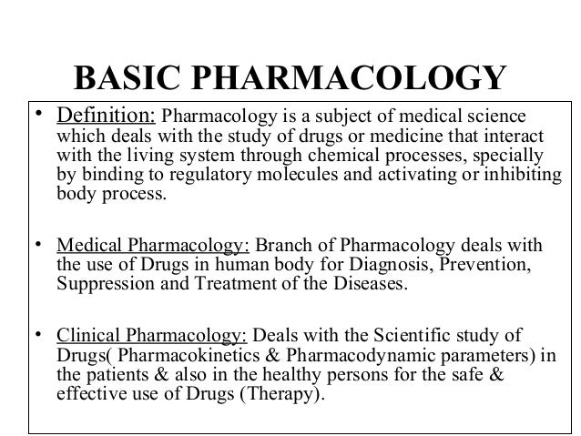 Basics of pharmacology