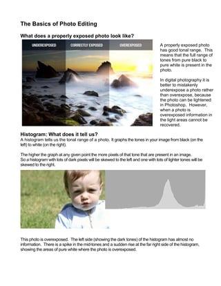Basics of photo editing tutorial | DOCX