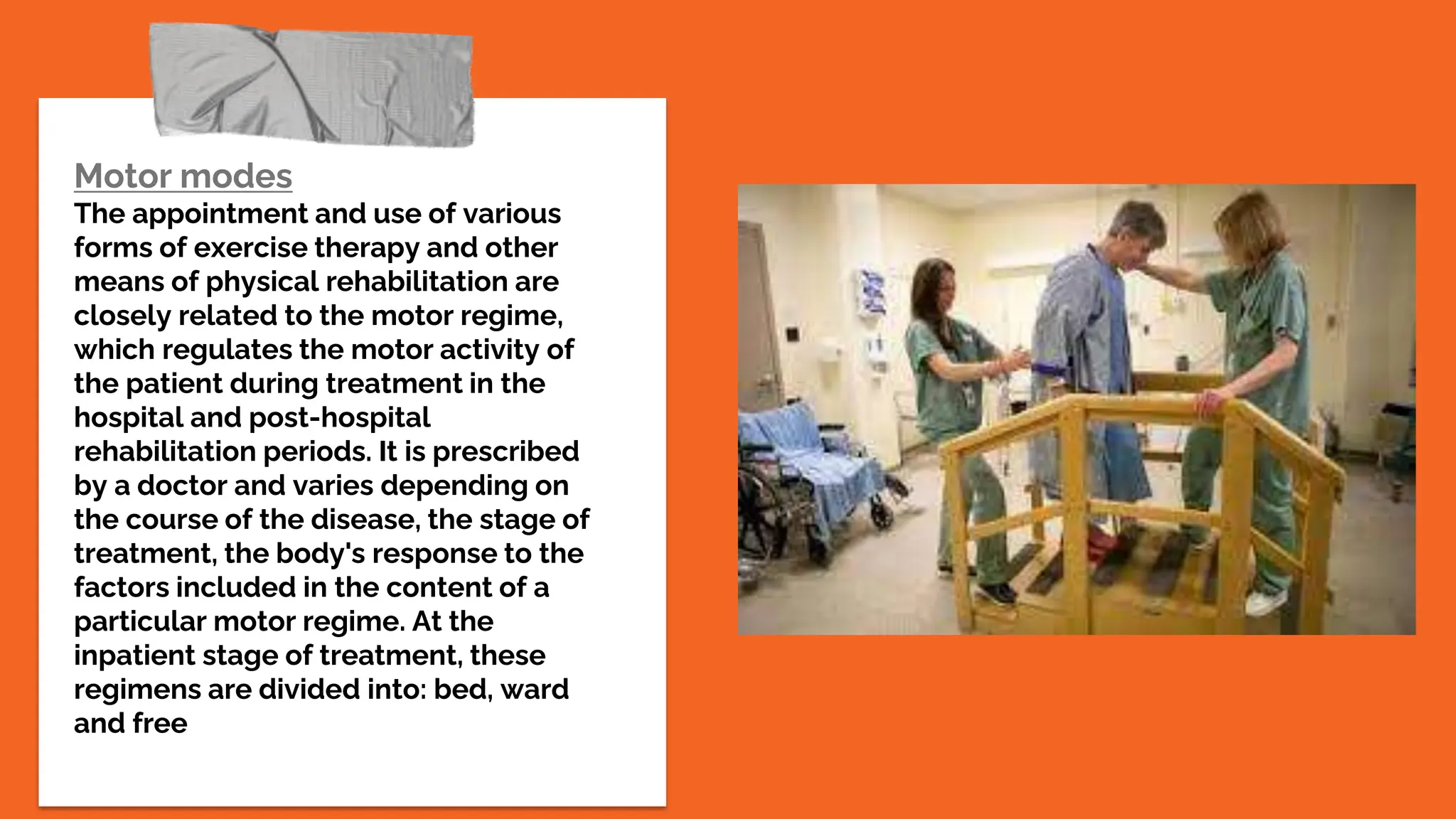 Basics of physical rehabilitation. Types of training, principles of ...
